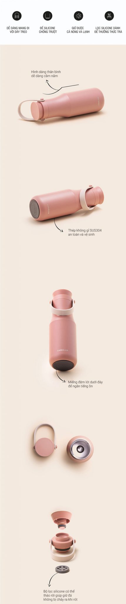 Bình giữ nhiệt Lock&Lock Metro Double LHC4202NVY